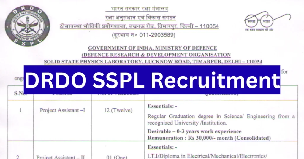 14 Posts - Defence Research and Development Organisation - DRDO SSPL ...