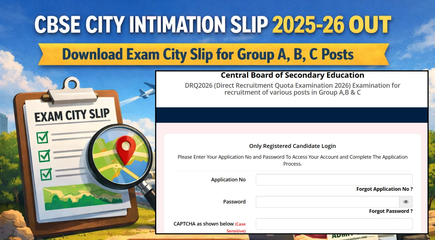 CBSE City Intimation Slip 2025-26 Out, Download Exam City Slip for ...