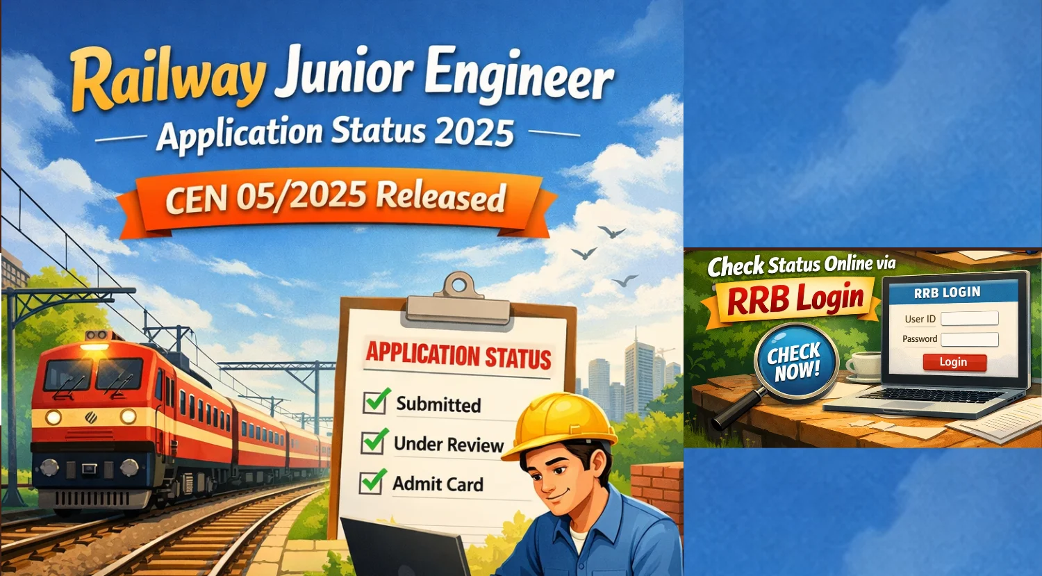 Railway RRB JE Application Status for CEN 05/2025 Released; Check ...